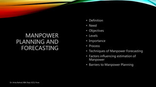 Manpower Planning / HR Planning and Forecasting of manpower | PPTX ...