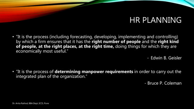 Manpower Planning / HR Planning and Forecasting of manpower | PPTX ...