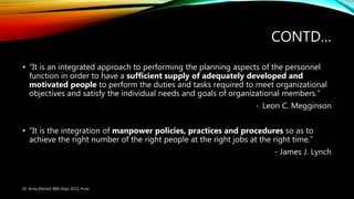 Manpower Planning / HR Planning and Forecasting of manpower | PPTX ...