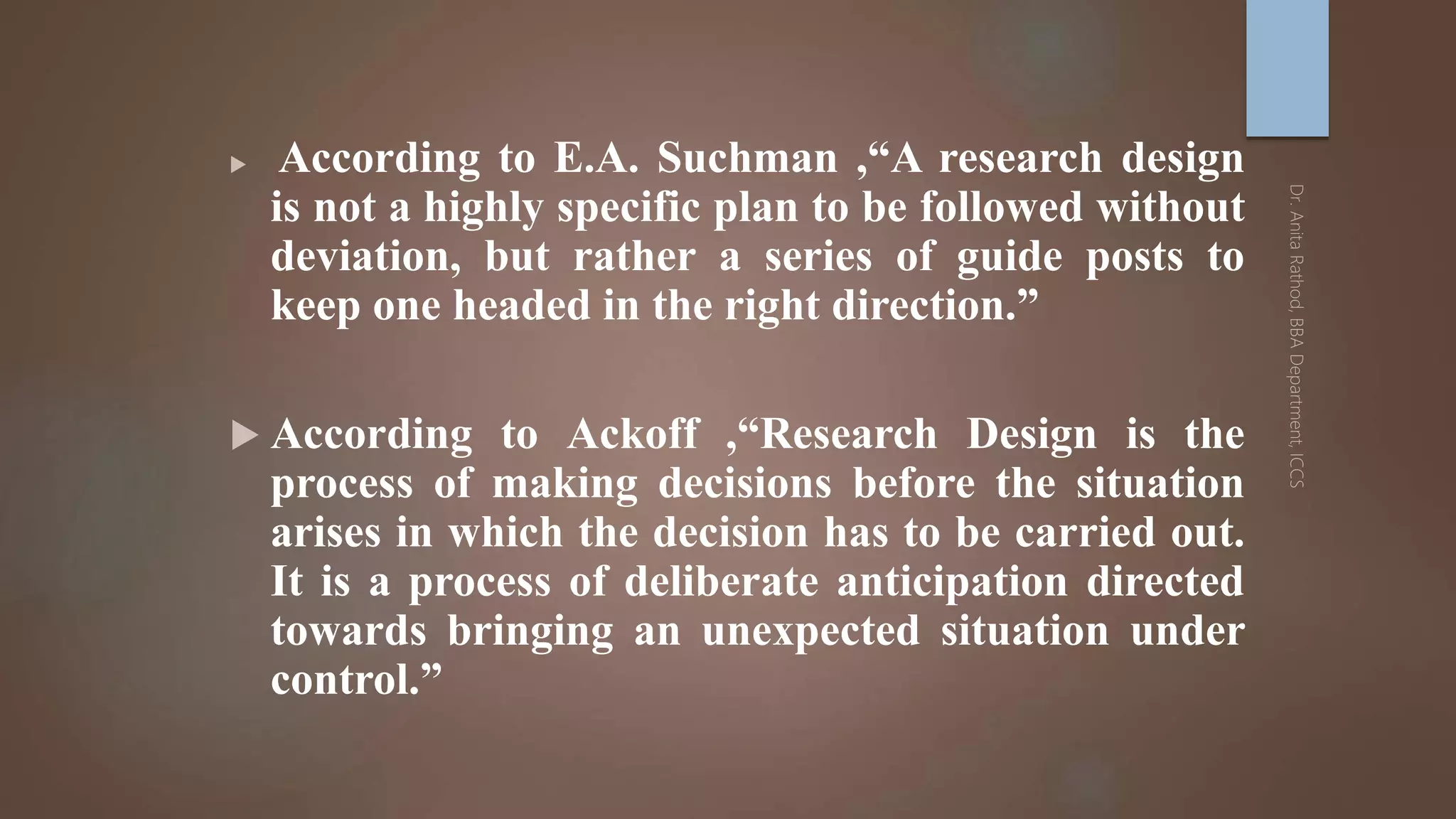 Research Design, Process of research with examples | PPTX