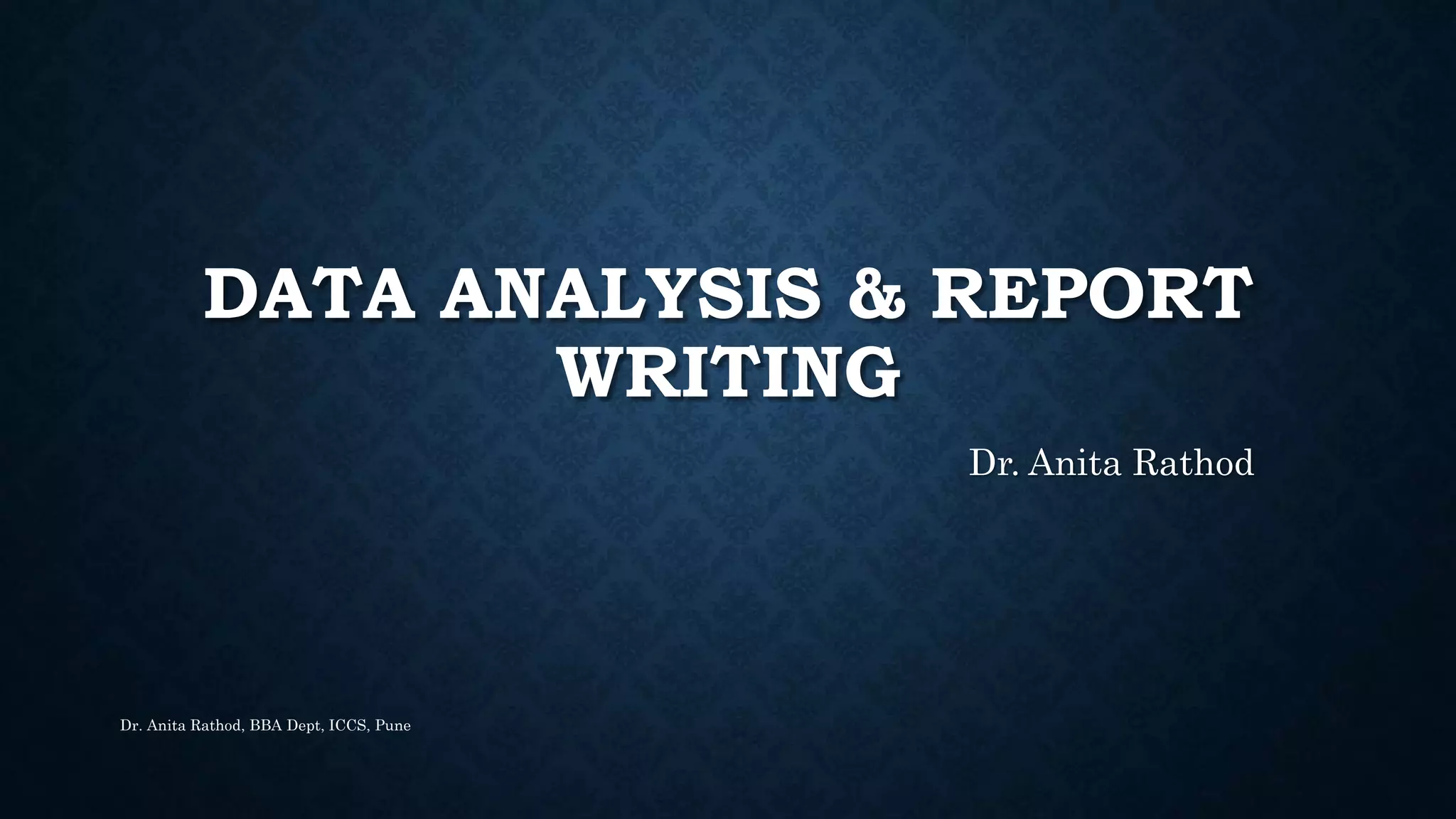 Data Analysis, Data Interpretation, Research Report, Project report writing | PPTX