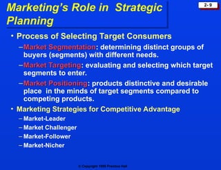 Strategic Planning and the Marketing Process | PPT