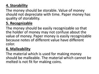 Chapter no 1 Nature and functions of money | PPTX