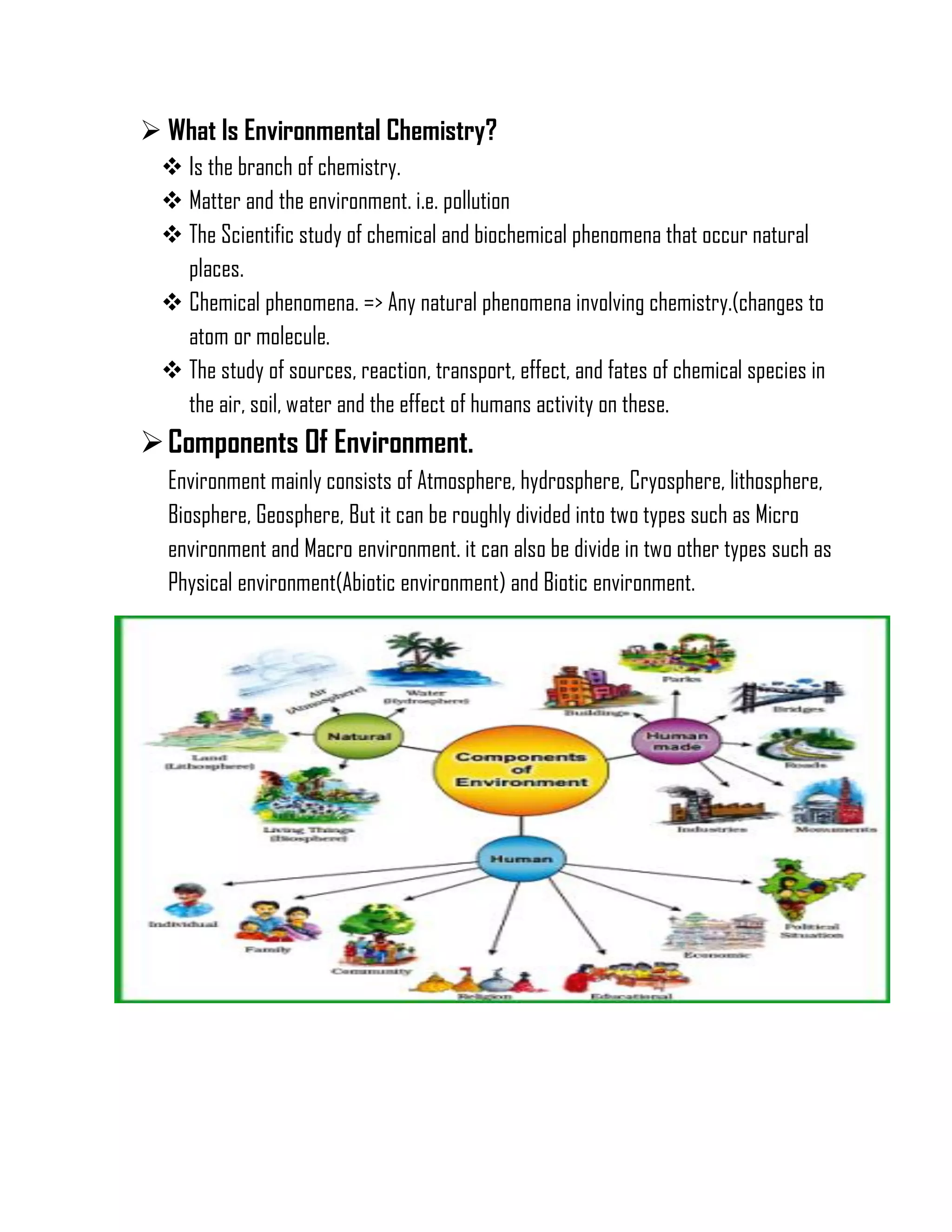 Chapter no 1 introduction. environmental chemistry | PDF