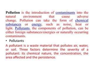 Chapter no 4 environmental pollution | PPTX