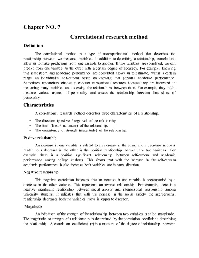 correlational research method | DOCX | Physics | Science