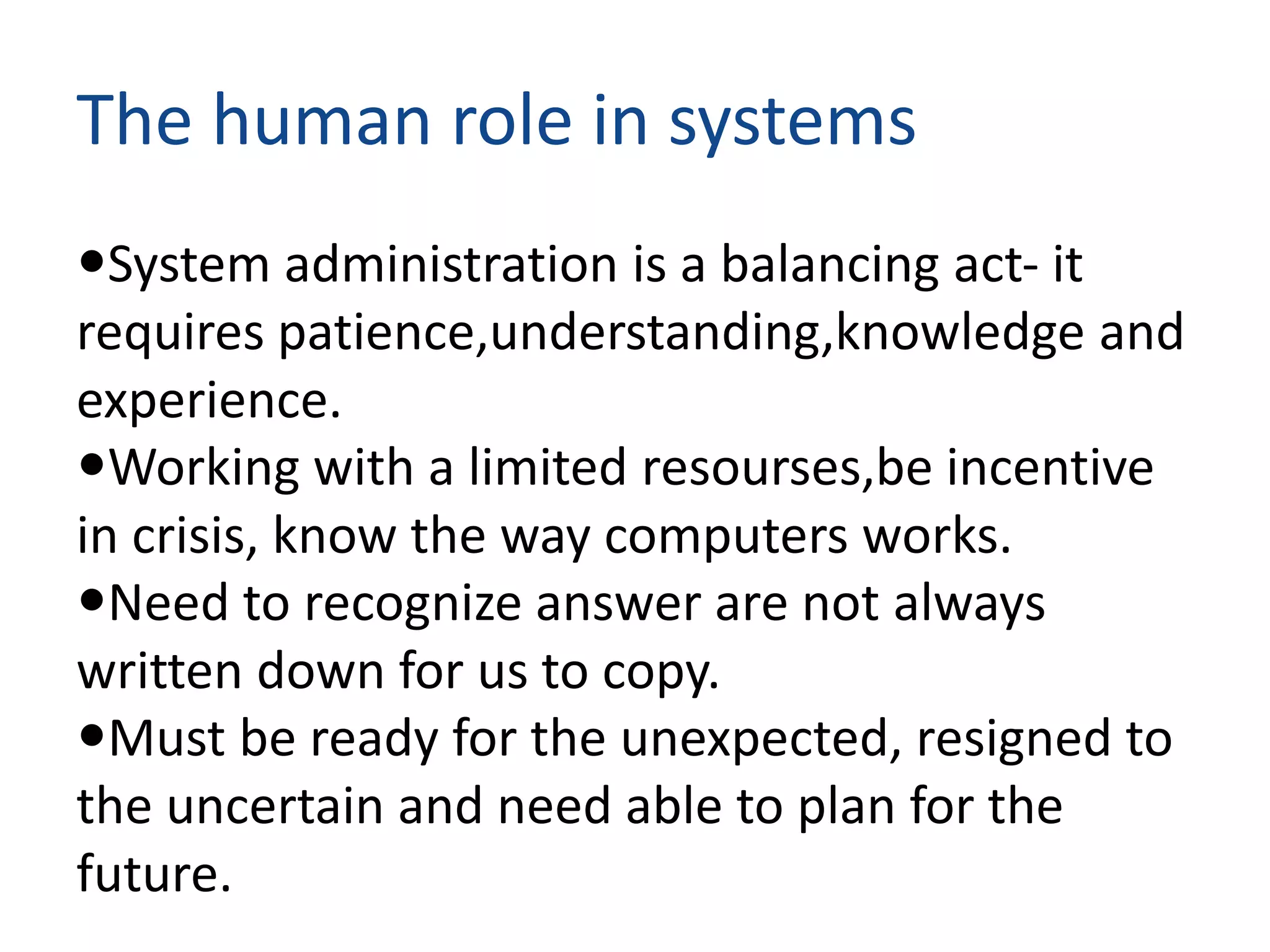 introduction to system administration | PPTX
