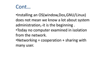 introduction to system administration | PPTX