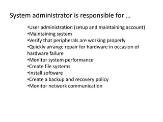 introduction to system administration | PPTX
