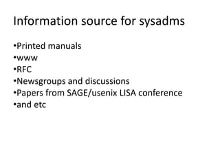 introduction to system administration | PPTX