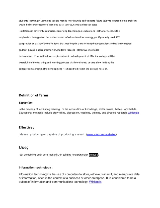 Chapter one effective use of information technology in education | PDF