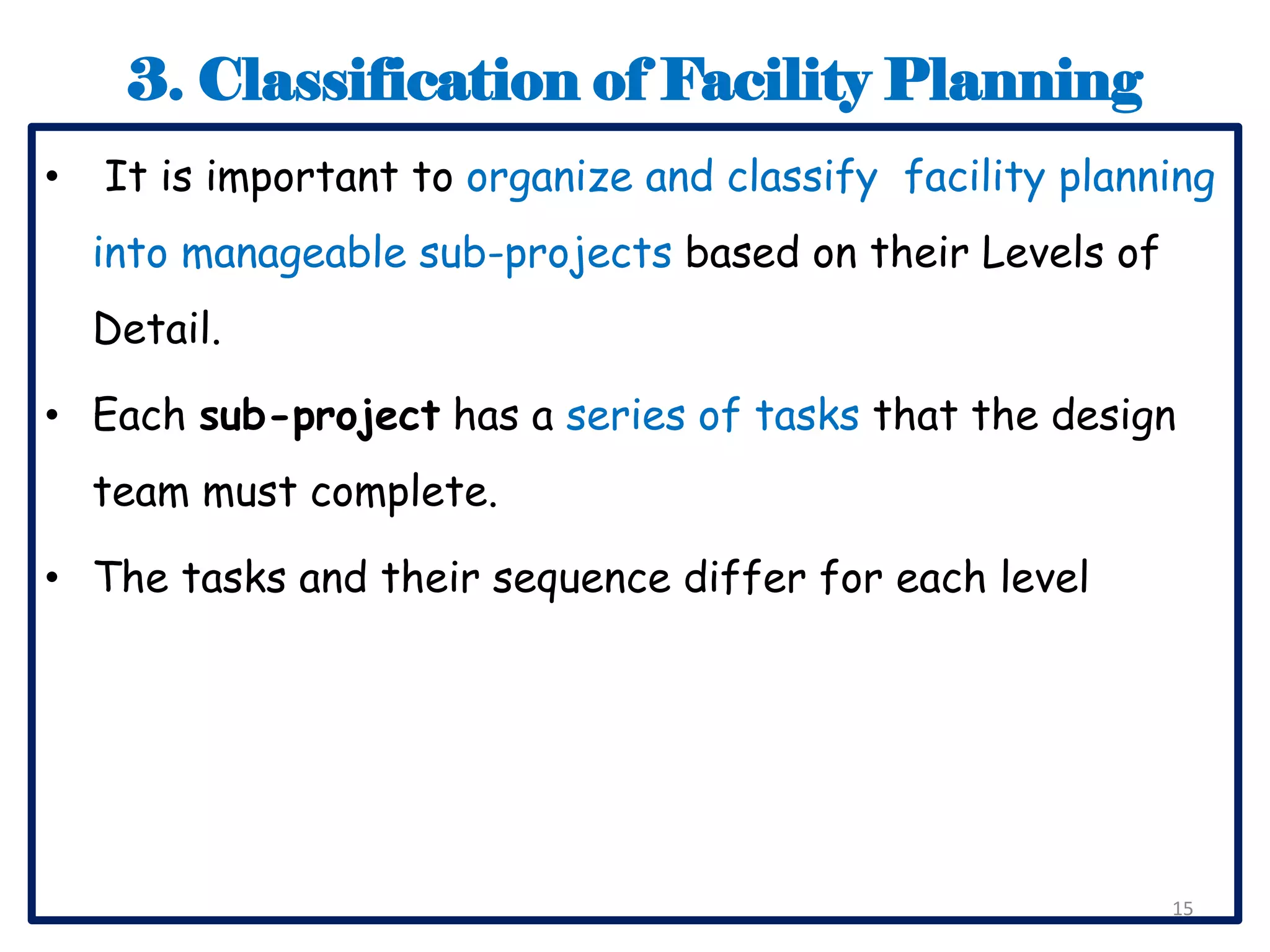 FACILITY PLANNING | PDF