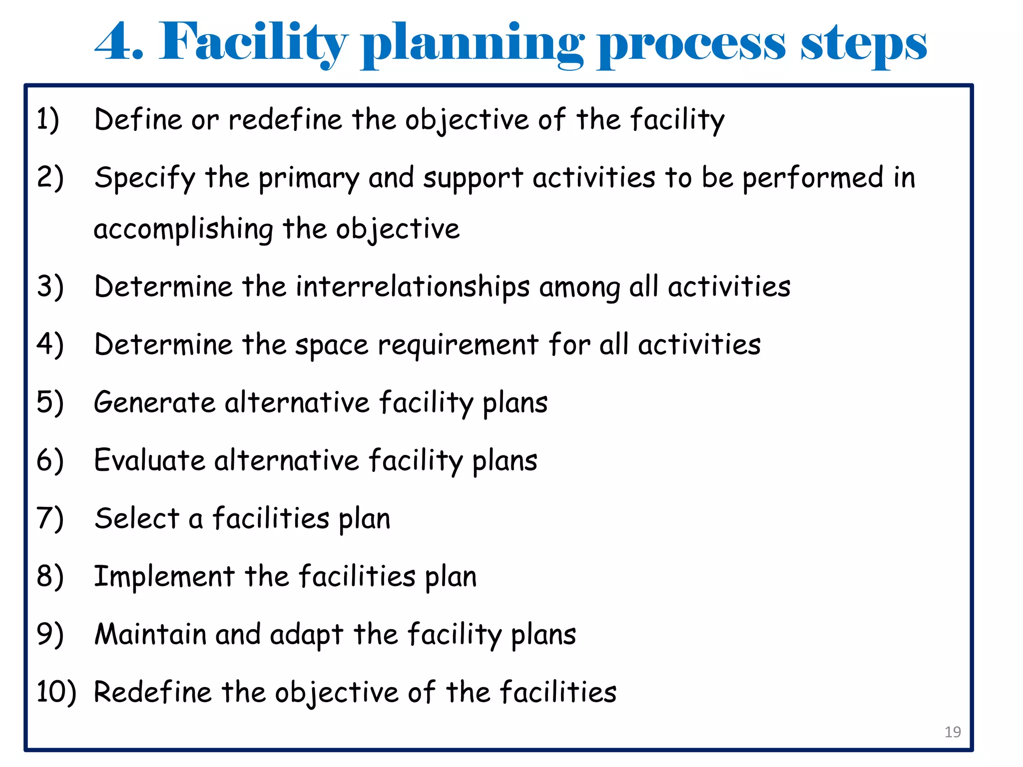 FACILITY PLANNING | PDF