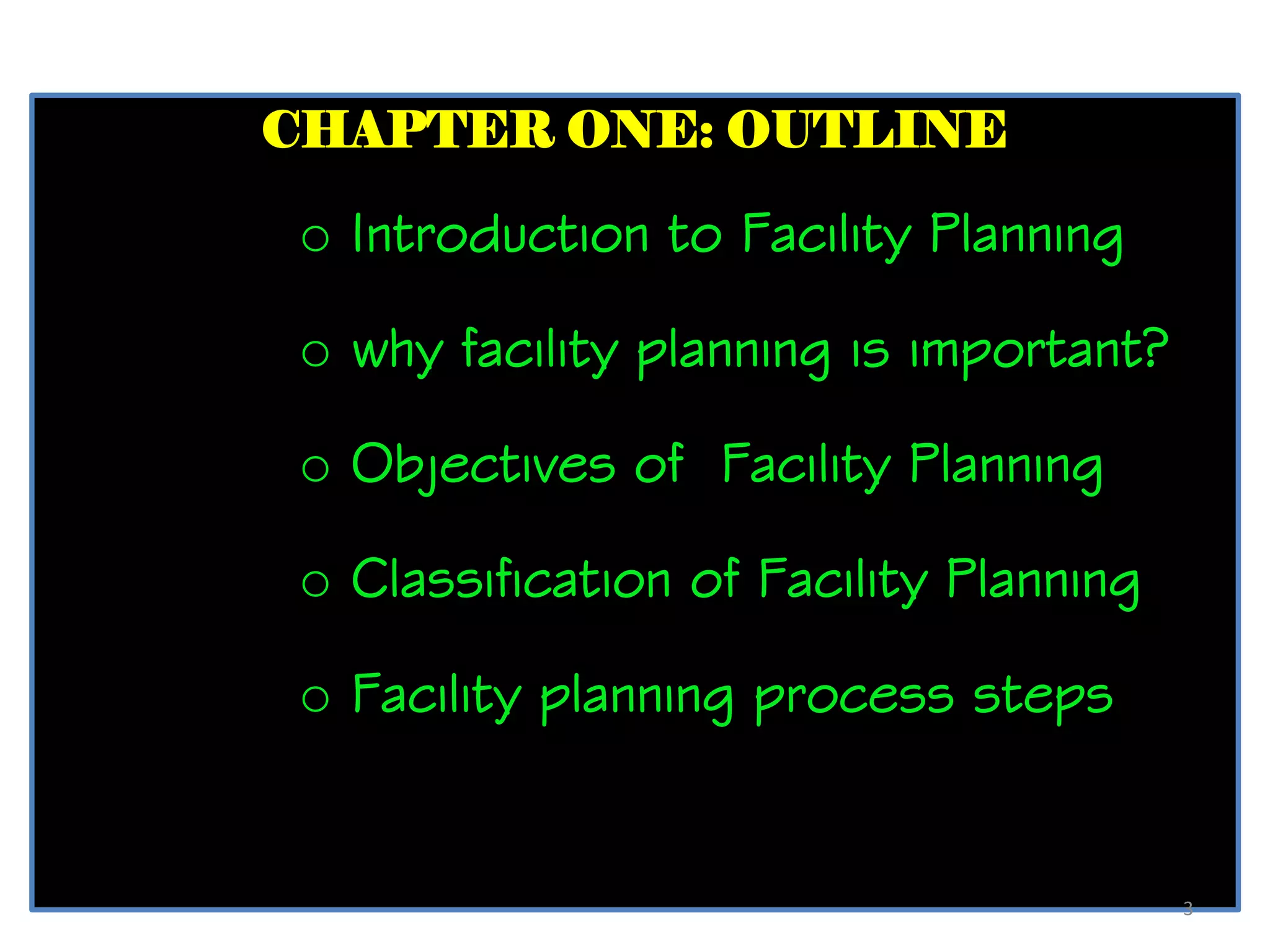 FACILITY PLANNING | PDF