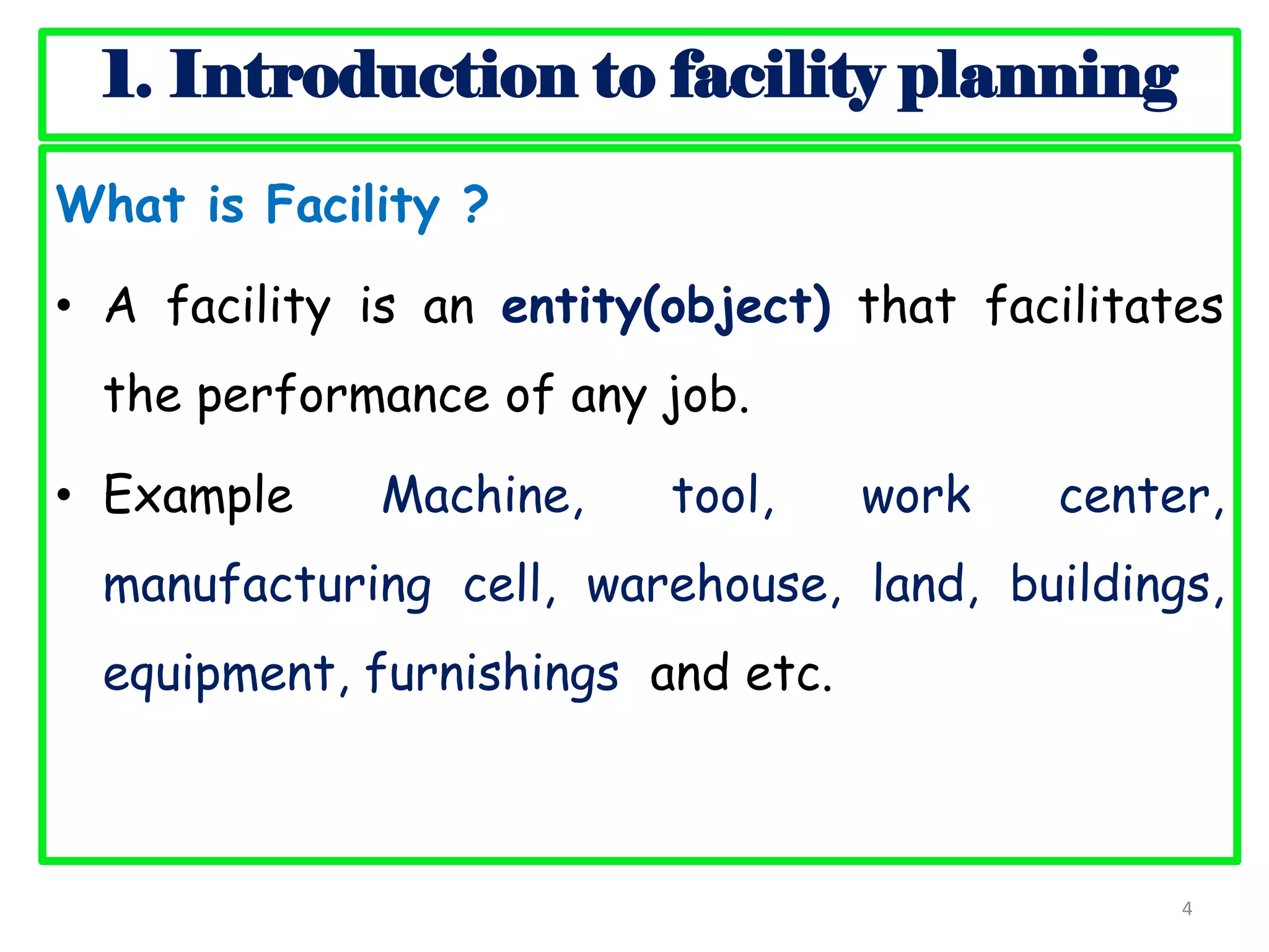 FACILITY PLANNING | PDF