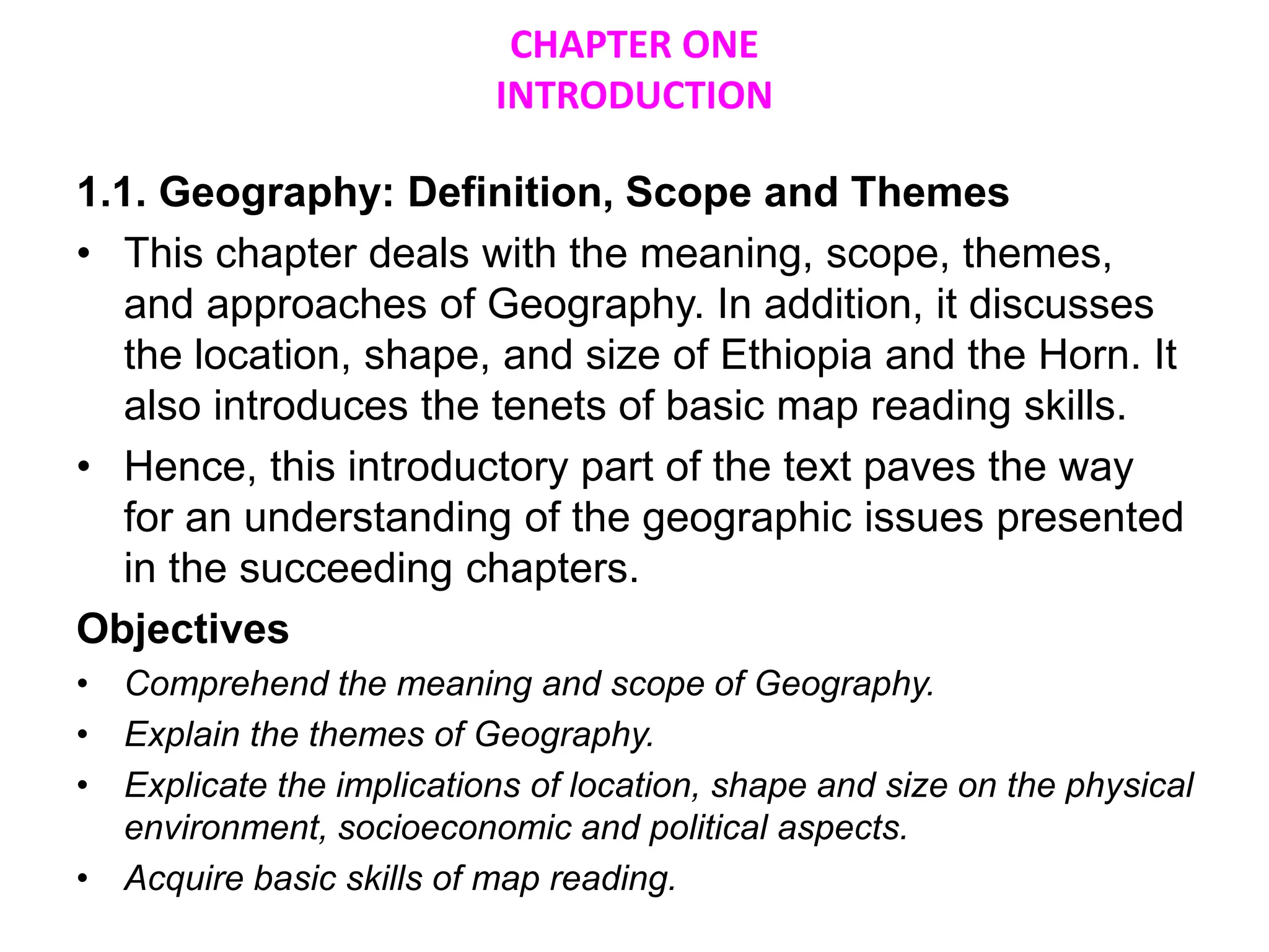 Geography of Ethiopia and the Horn: Chapter One.ppt
