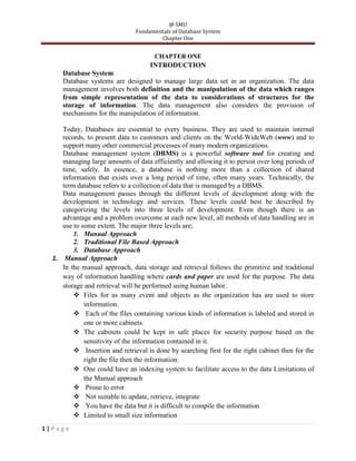 chapter one of fundamental data base basic | PDF