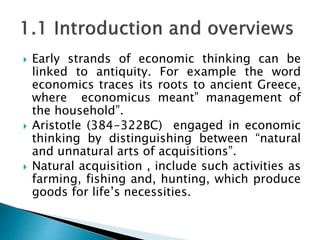 Chapter one of History of Economy Theory | PPTX