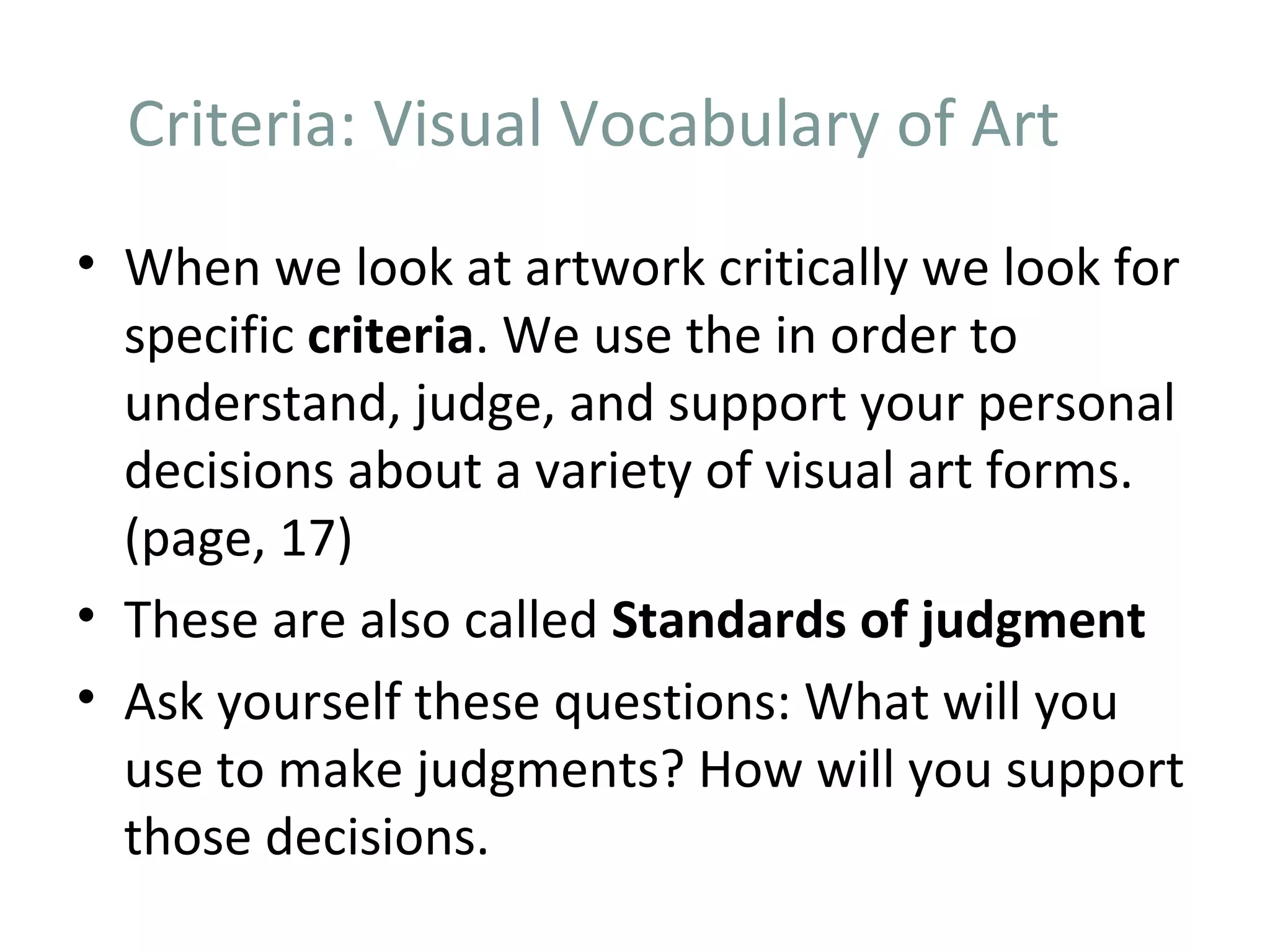 Chapter One Art and You | PPT