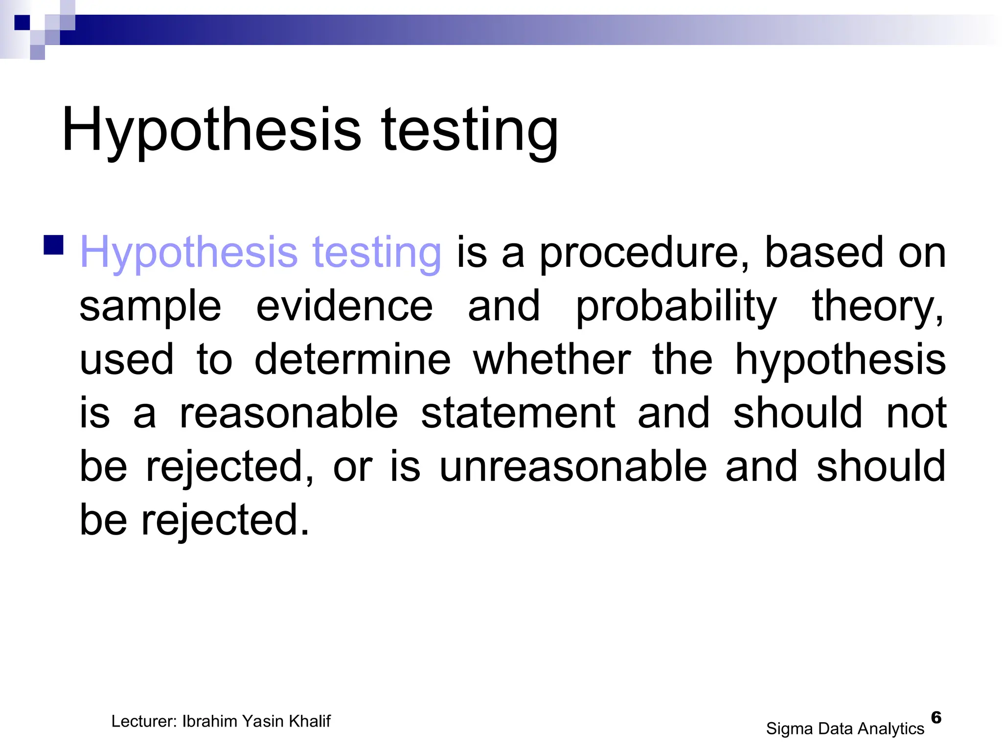 Chapter One Hypothesis SIGNIFICANCE Testing.ppt