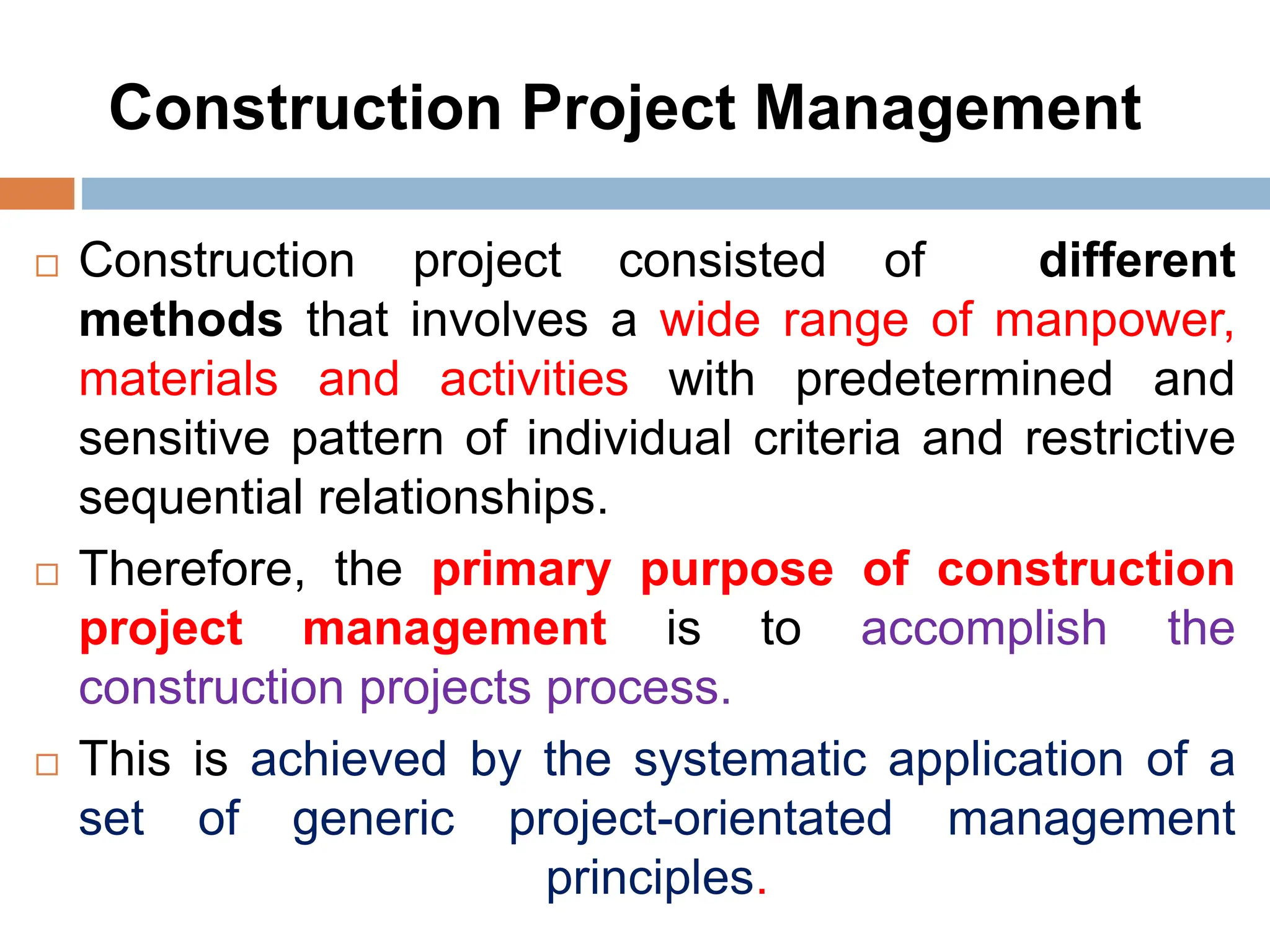 Chapter One Introduction Advanced Construction Project Management Ppt Ppt Civil Engineering