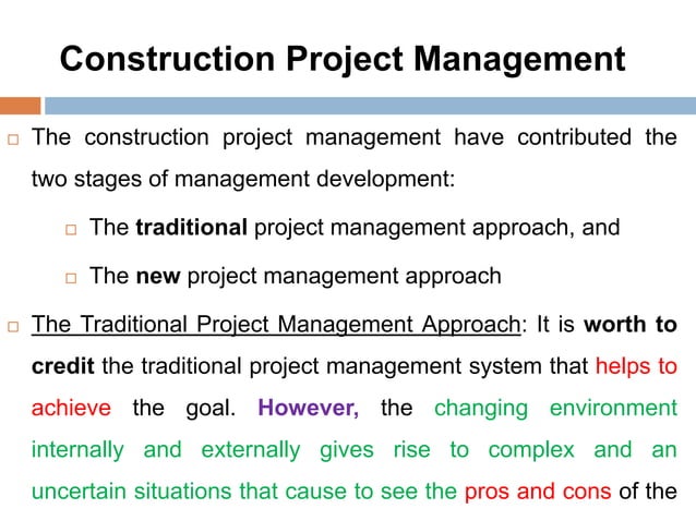 Chapter one Introduction advanced construction project management ppt ...