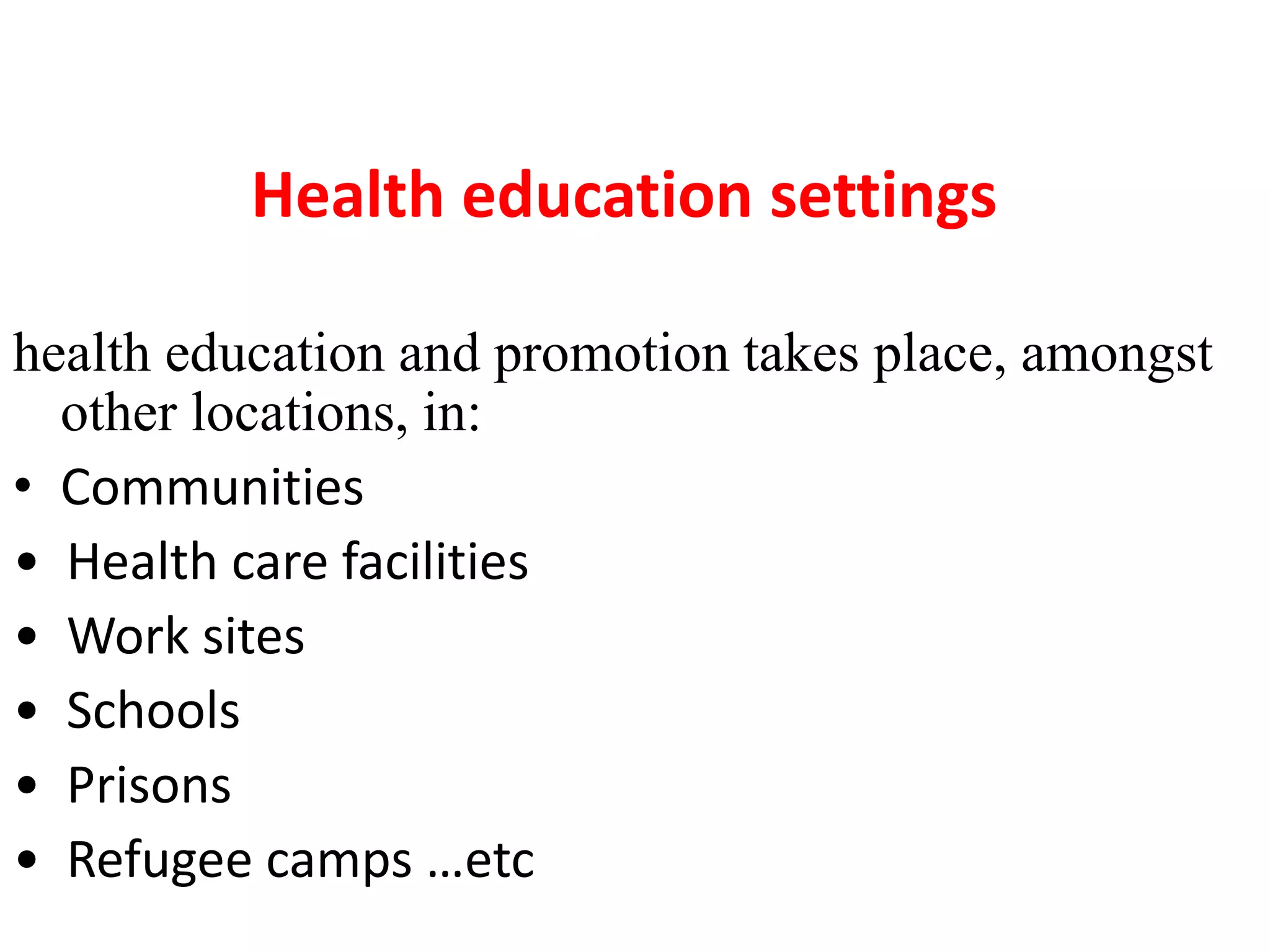 Chapter one introduction to health education | PPTX