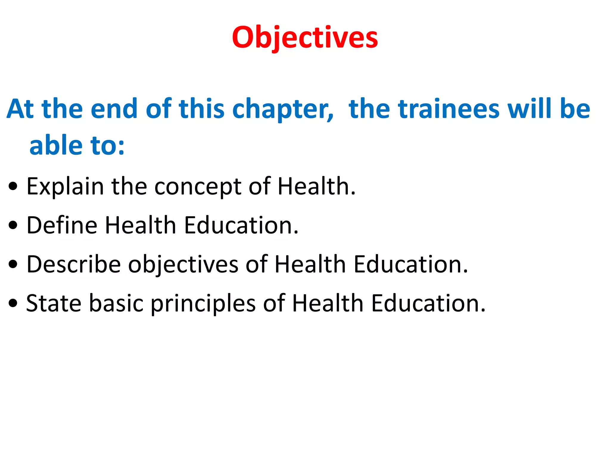 Chapter one introduction to health education slide share | PPTX