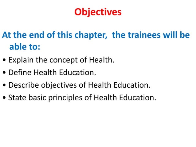 Chapter one introduction to health education slide share | PPT