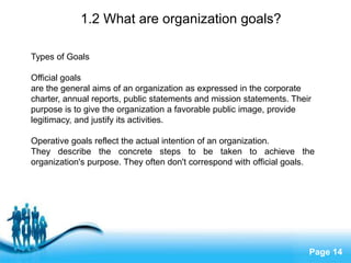 Chapter one introduction to organization | PPTX