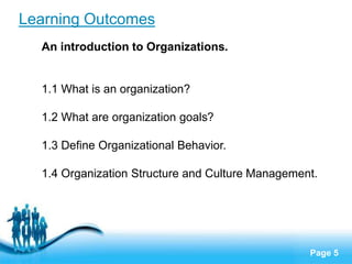 Chapter one introduction to organization | PPTX