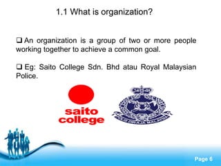 Chapter one introduction to organization | PPTX