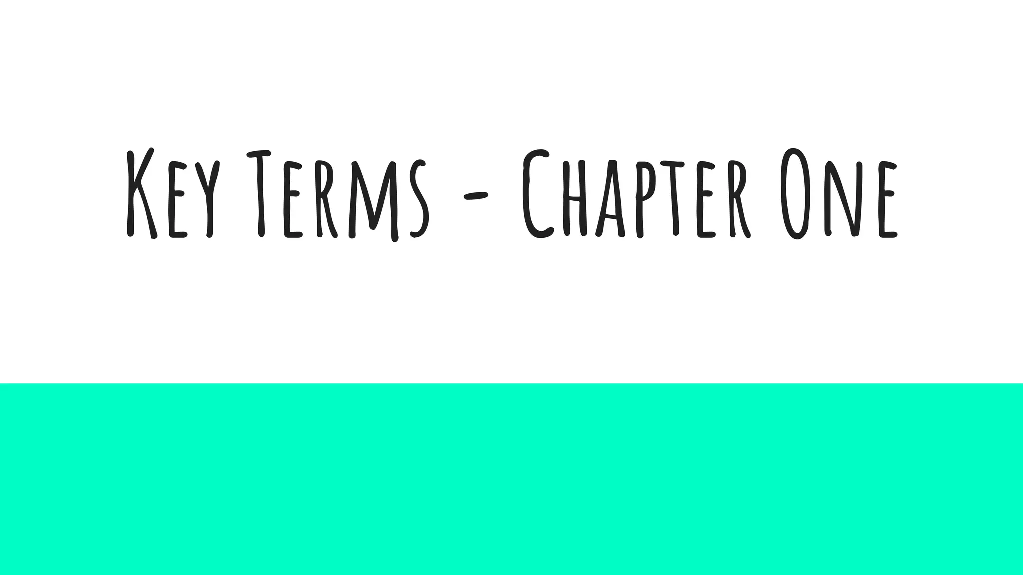 Key Terms Chapter One | PPT