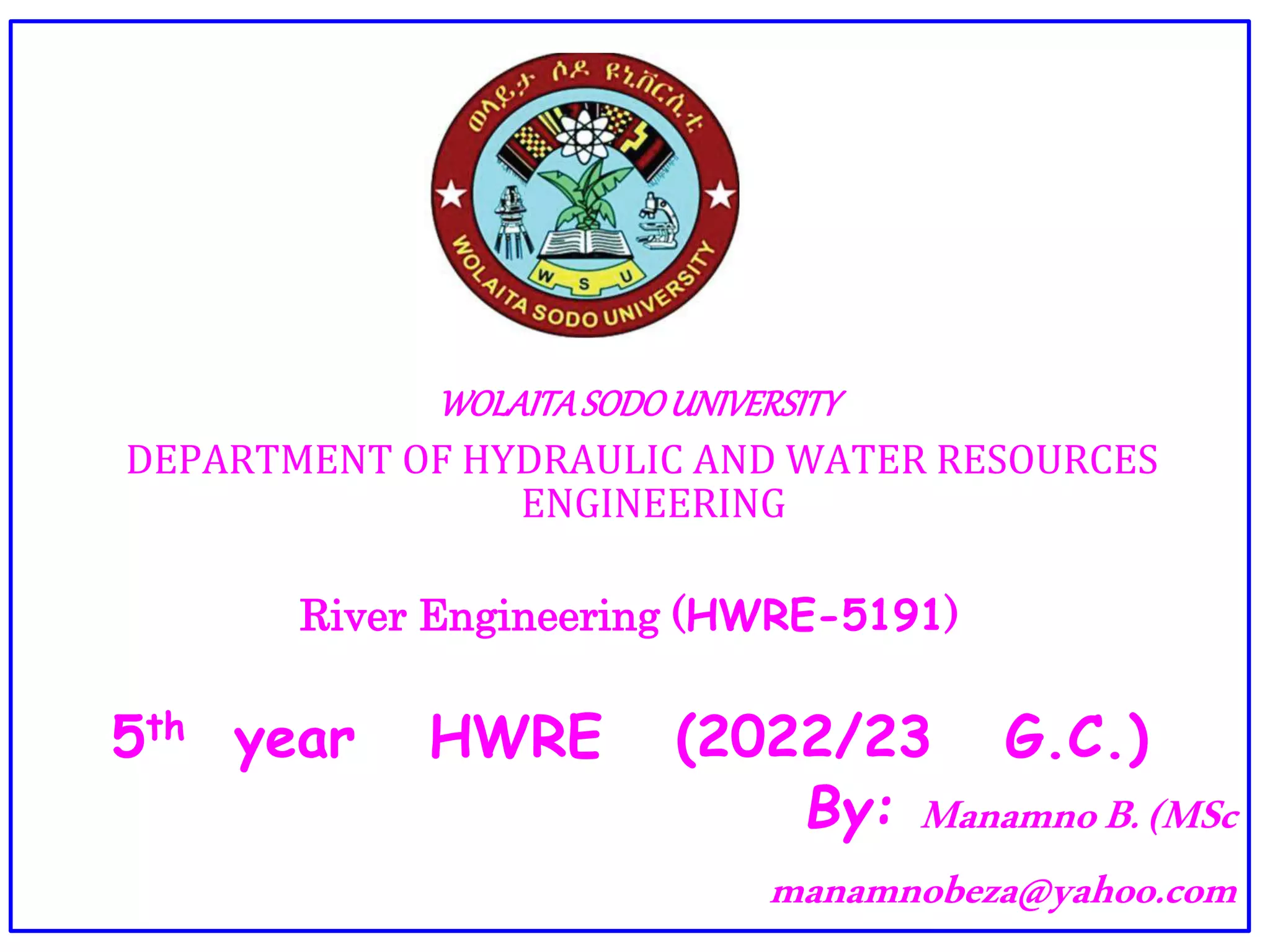 Introduction to River Engineering | PPTX