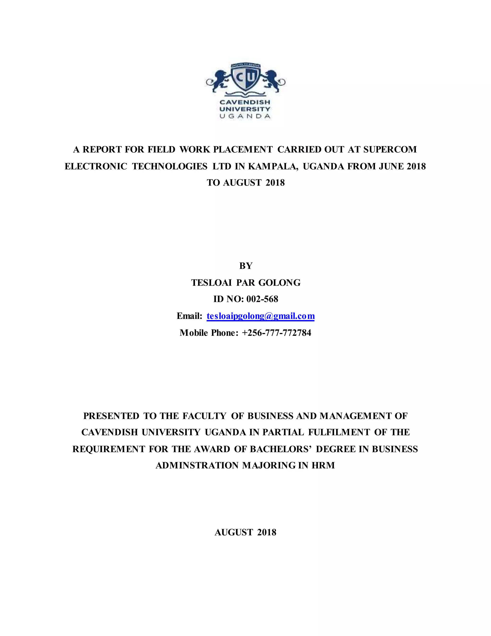 Field attachment report | DOCX