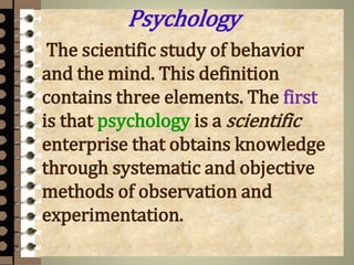 Chapter one psychology | PPTX