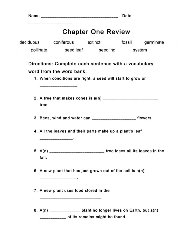 Chapter One Science Review | PDF