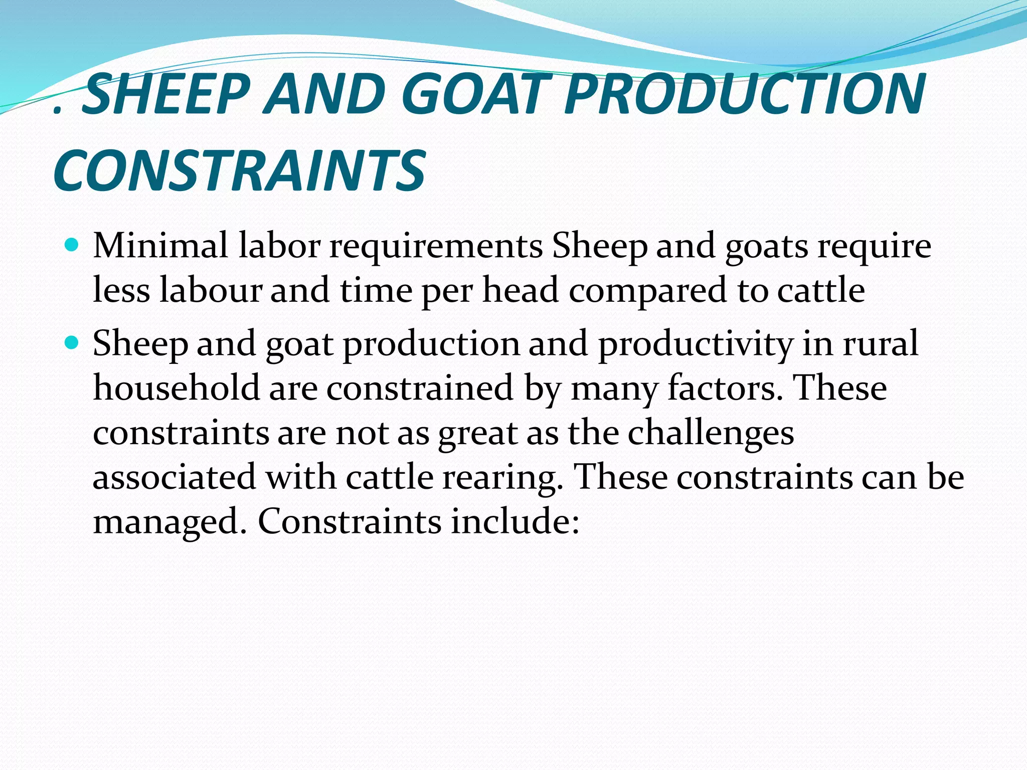 unit 1 : introduction of sheep and goat rearing | PPTX