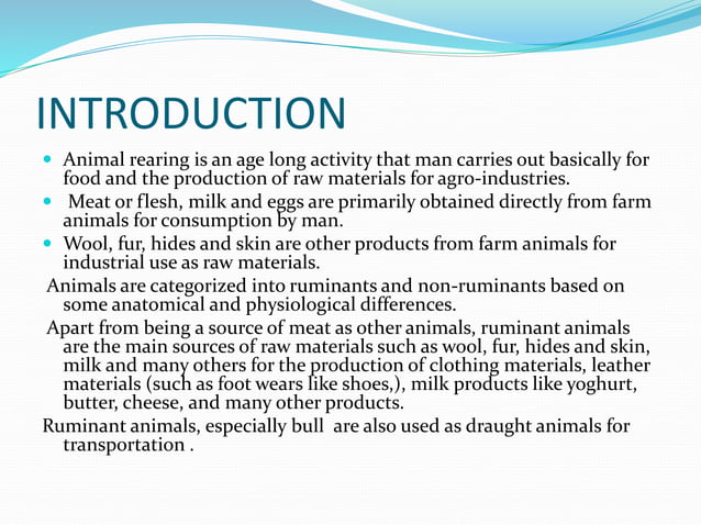 unit 1 : introduction of sheep and goat rearing | PPTX | Pet Supplies | Pets