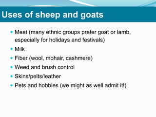 unit 1 : introduction of sheep and goat rearing | PPTX