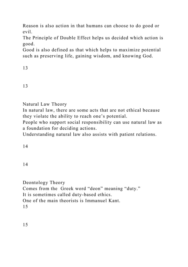 Chapter One Theory of Health Care Ethics 12.docx