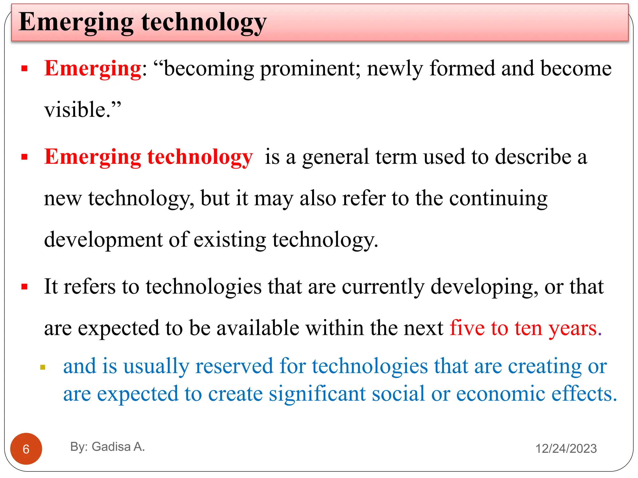 Chapter One & Two.pptx introduction to emerging Technology | PPTX