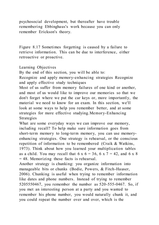 Chapter Outline8.1 How Memory Functions8.2 Parts of the Brain | PDF