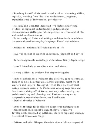 Chapter OutlineChapter 9Wisdom and Courage Two Universal .docx