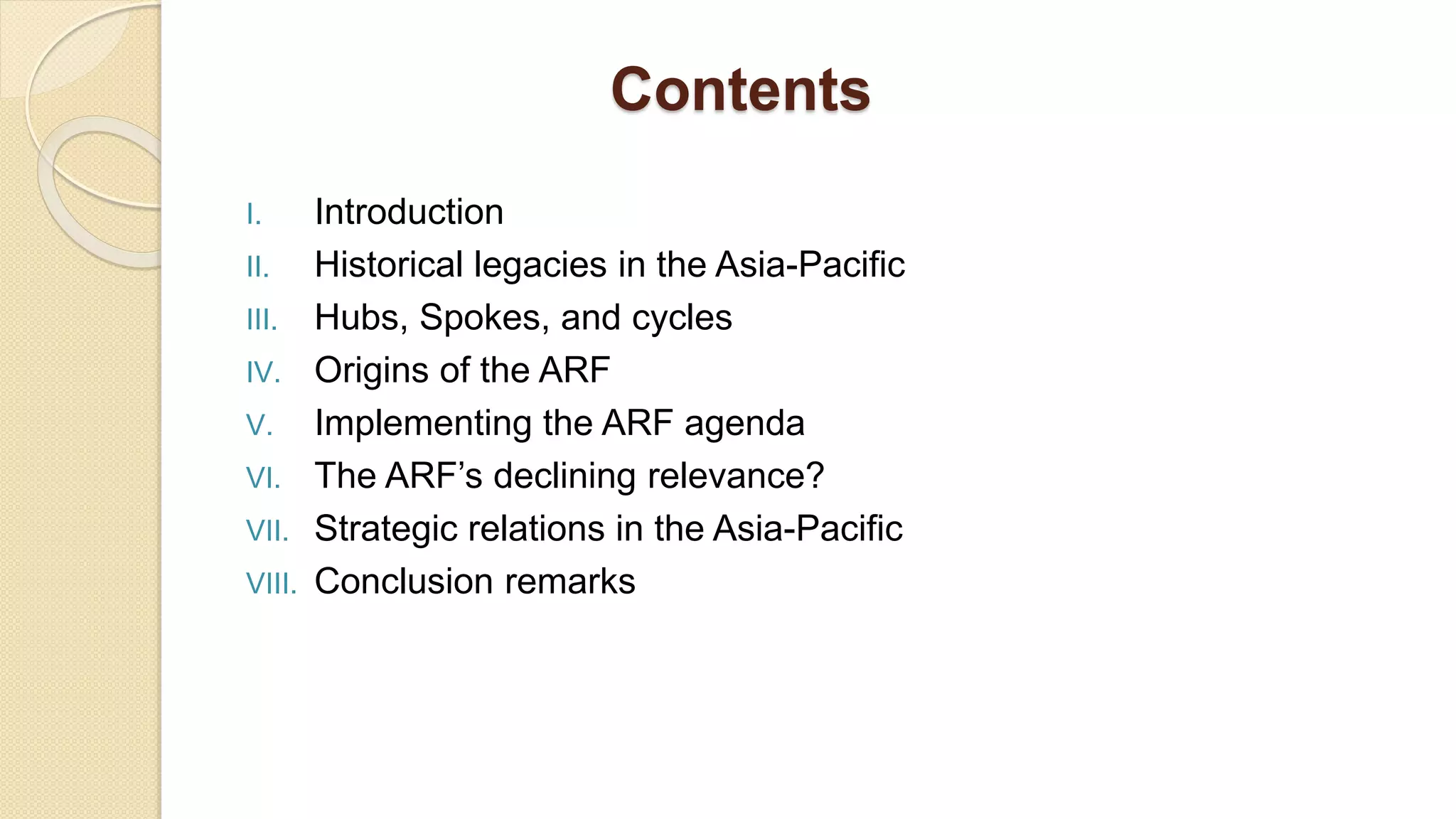 Chapter presentation: ASEAN Regional Forum (ARF) | PPTX