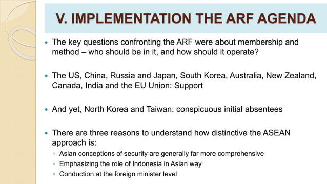 Chapter presentation: ASEAN Regional Forum (ARF) | PPTX | Asia Travel ...
