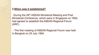 Chapter presentation: ASEAN Regional Forum (ARF) | PPTX