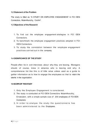 Chapters(1)A STUDY ON EMPLOYEE ENGAGEMENT IN FCI OEN CONNECTORS ...