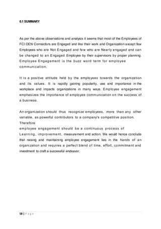 Chapters(1)A STUDY ON EMPLOYEE ENGAGEMENT IN FCI OEN CONNECTORS ...