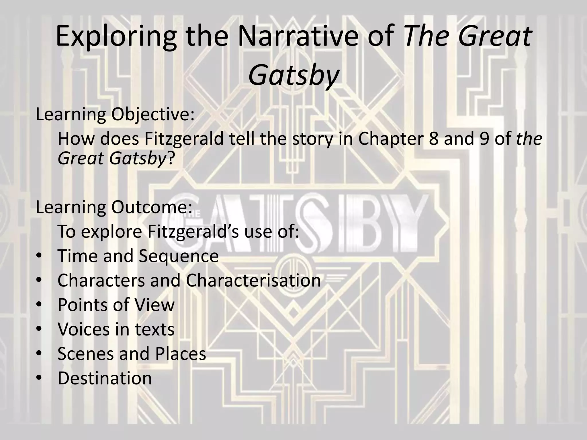 The Great Gatsby - Chapters 8 and 9 | PPTX